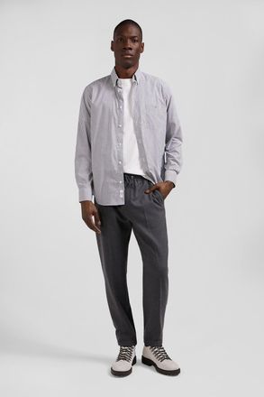 Eden Park Chemise Ray&eacute;e En Coton Indigo Coupe Regular Jacquard