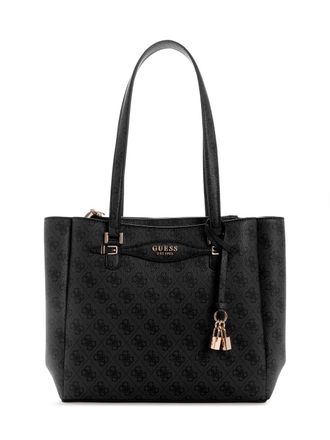 Guess Katya Damen-Handtasche mit mehreren F&auml;chern, Kohle-Logo, One Size, Katya Tragetasche mit mehreren F&auml;chern