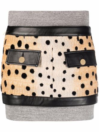 Dsquared2 minijupe &agrave; empi&egrave;cements l&eacute;opard - Jaune