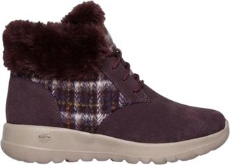 Skechers Go Joy Karo Sneaker f&uuml;r Damen, Wildleder (Burgunderrot)