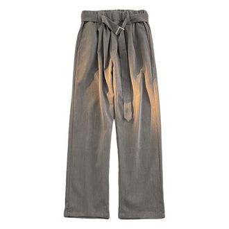 Generic Pantalon habill&eacute; ample et droit pour homme - Taille &eacute;lastique - Pantalon de surv&ecirc;tement l&eacute;ger, gris, XXL