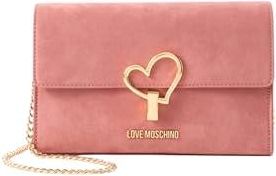 Love Moschino Sac pochette velours rose antique