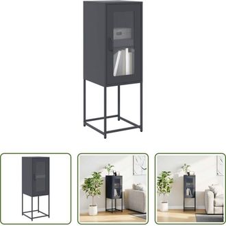 vidaXL vidaXL Stauraum - Sideboard Anthrazit 36x39x107 cm Kaltgewalzter Stahl