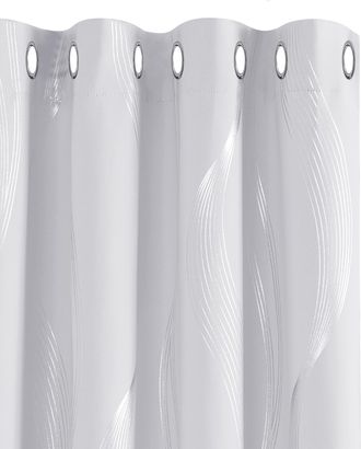 Deconovo Verdunkelung mit Muster Gardinen Kälteschutz Thermovorhang Thermogardine Hitzeschutz, Fenstervorhang Schlafzimmer, Ösenvorhang Wärmeisolierend, 229x13