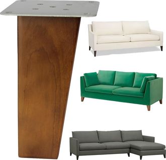 Generic 4er-Pack Quadratische Sofaf&uuml;&szlig;e Aus Holz Im Mid-Century-Stil - M&ouml;belf&uuml;&szlig;e F&uuml;r Sessel, Betten, Kommoden Und Schr&auml;nke Zubeh&ouml;r Inklusive(Burgundy,10cm/3.9i