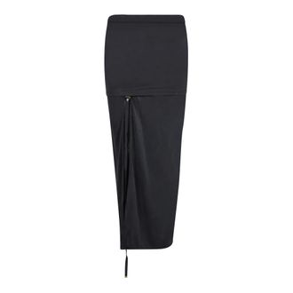 Jacquemus Femme, Jupes, Noir, Taille: 38 FR La Jupe Pareo Croissant Midi Skirt