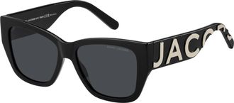 Marc Jacobs Marc 695/s 80S/2K BLACK WHITE Sunglasses Women Acetate, Standard, 55