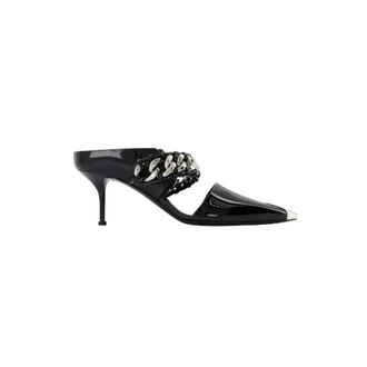 Alexander McQueen Schwarze Ledersandalen mit 6 cm Absatz - - Shoes - Damen - Schwarzk - 36 1/2 EU