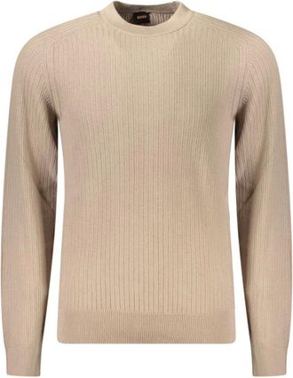 HUGO BOSS Homme, Pulls, Beige, Taille: XL Pull Homme en Coton Beige