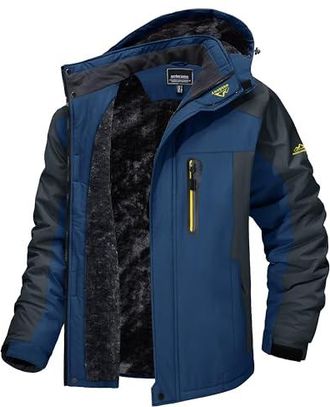 Magcomsen Veste de ski imperméable pour hommes Veste polaire de randonnée coupe-vent avec capuche