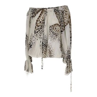 Blumarine Femme, Blouses et Chemises, Brun, Taille: 40 FR Blouse Georgette