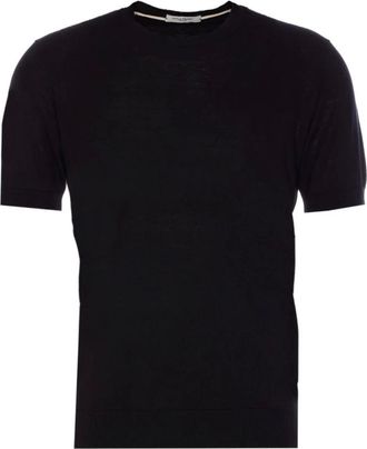 Paolo Pecora Homme, Pulls, Noir, Taille: L Maglia Manica Corta Girocollo