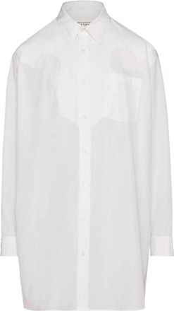 Maison Margiela Femme, Blouses et Chemises, Blanc, Taille: 34 FR Chemise oversize en popeline de coton avec empi&egrave;cement western