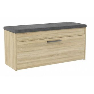 Hucoco Hucoco - parmi - Meuble &agrave; chaussures style scandinave entr&eacute;e - 100x35x49 - Banc avec rangement Sonoma