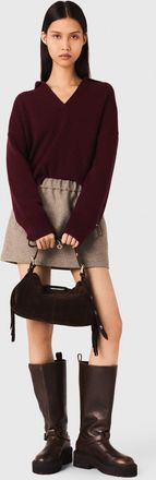 Maje Kurzer Rock Aus Wollmischung - Beige - Maje