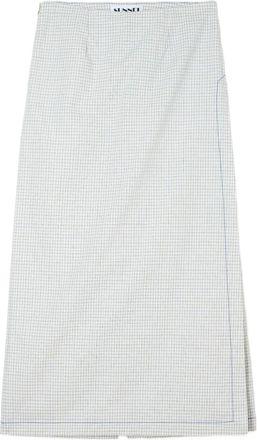 Sunnei jupe à empiècement à carreaux - Blanc