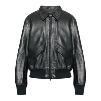 Yohji Yamamoto Homme, Vestes, Noir, Taille: L Blouson aviateur en cuir
