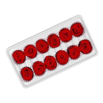 NUOBESTY 12 St&uuml;ck Unsterbliche Rosen 3 4cm Konservierte Blume Rot Valentinstagsgeschenk Selbstgemacht Hochzeitsdeko Haus K&uuml;che