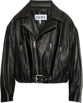 Loewe Femme, Vestes, Noir, Taille: 38 FR Blouson de motard en agneau