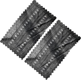 Cabilock 2 St&uuml;ck Franz&ouml;sische Spitzen Tischmatten 25X40cm L&auml;ndlicher Stil Schwarze Tischsets f&uuml;r Westliche Speisen Hochzeitsdeko