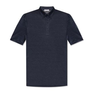 Moncler Leinenpolo - - Tops - Herren - Blau - M