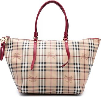 Burberry Shopper - Medium Haymarket Check Coated Canvas Salisbury Tot - Gr. unisize - in Braun - für Damen