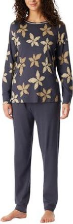 Schiesser Damen Schlafanzug Set Lang Baumwolle Modal-Nightwear Ensemble de Pijama, Graphite_182019, 50 Femmes