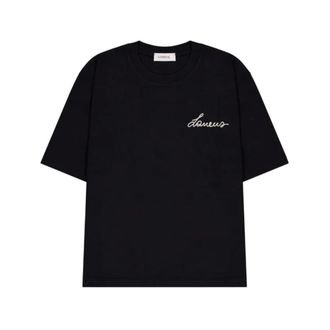 Laneus Homme, Tops, Noir, Taille: L T-shirt Slogan en Jersey 100% Coton