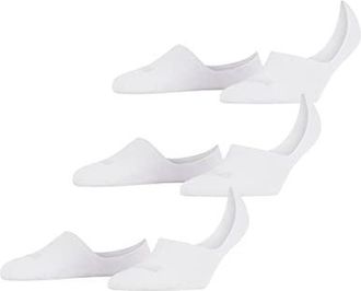 Falke Invisible Step High Cut Multipack W In coton unies lot de 3 paires, Chaussettes invisibles Femme, Blanc White 2000, 35-36