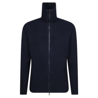 Tagliatore Maglia Full Zip Costa - - Knitwear - Herren - Blau - L