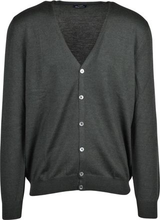 Barba V-Ausschnitt-Strickjacke - - Knitwear - Herren - Gr&uuml;n - 2XL