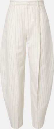 Ralph Lauren Collection Pantalon ample Harlo en coton m&eacute;lang&eacute; &agrave; rayures