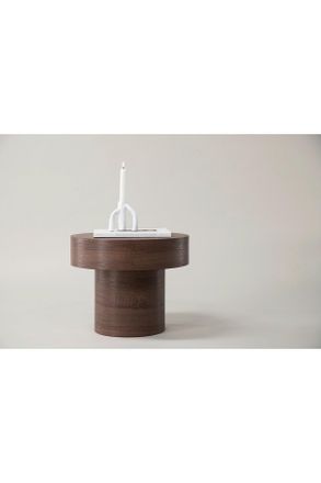 Livetastic Beistelltisch, Braun, Holzwerkstoff, furniert, rund, Rundrohr, 50x40x50 cm, einfacher Aufbau, Wohnzimmer, Wohnzimmertische, Beistelltische