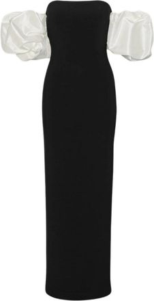 Rotate Rotate Birger Christensen, Femme, Robes, Noir, Taille: 40 FR Maxi Robe &agrave; Manches Bouffantes