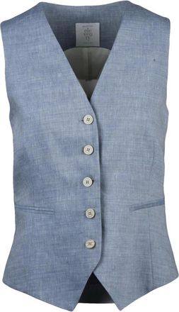 Eleventy Femme, Vestes, Bleu, Taille: 38 FR Gilet