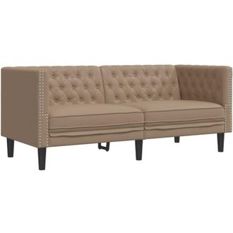 vidaXL vidaXL Chesterfield-Sofa 2-Sitzer Cappuccino Kunstleder