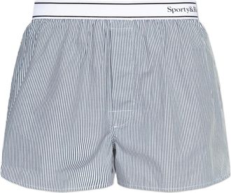 Sporty & Rich Femme, Shorts, Bleu, Taille: 42 FR Classic Logo Boxer Shorts