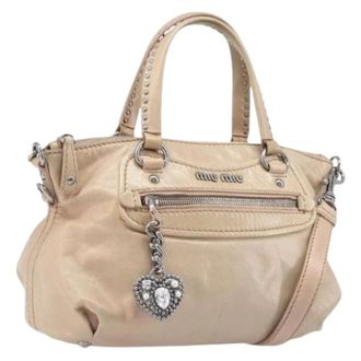 Miu Miu Sac &agrave; main Pre-owned - Femme - Pre-owned - Beige - Taille: ONE Size