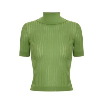 Elisabetta Franchi Damen, Strickwaren, Gr&uuml;n, LGr&ouml;&szlig;e