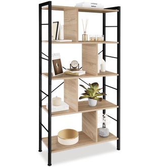 TecTake Industrial Regal 4 Ebenen, 8 F&auml;cher, 155 x 74 x 30 cm, Standregal, B&uuml;cherregal, f&uuml;r Deko Wohnzimmer, M&ouml;bel f&uuml;r Arbeitszimmer, als Wohnzimmerschrank - 