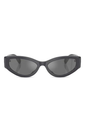 Swarovski Cat-Eye-Sonnenbrille mit Kristallen - Grau