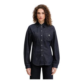 Patrizia Pepe Denimhemd mit Ballon&auml;rmeln - - Blouses & Shirts - Damen - Blau - S