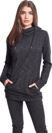 Urban Classics Damen Ladies Slub Terry High Neck Hoody Kapuzenpullover, per Pack Mehrfarbig (blk/wht 00050), XXXX-Large (Herstellergröße: 4XL)