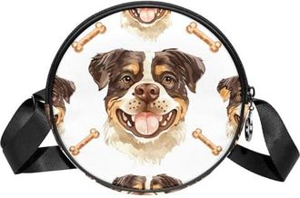 Generic Petit sac &agrave; bandouli&egrave;re circulaire pour femme, petit sac &agrave; bandouli&egrave;re avec fermeture &eacute;clair, bretelles r&eacute;glables, sac &agrave; main rond d&eacute;contract&eacute; pour fe