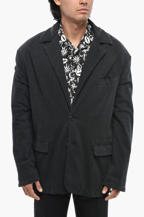 Palm Angels Einreihige Jacke aus Baumwolle mit aufgedrucktem Logo Palm Angels
