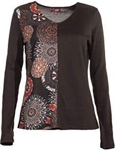 Coline Tee Shirt Femme Ethnique - Couleur : Noir - Taille : L