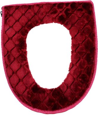 DOITOOL Weicher Universeller Toilettensitzbezug aus Verdicktem Plüsch rutschfest und Waschbar Atmungsaktiv für Badezimmerdeko Passend für Ovale und Eckige Wc 