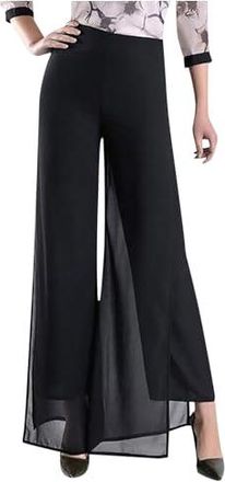 Generic Vuncio Pantalon Femme Jambe Large Chic Et Elegant Pantalon Palazzo Femme Ample Fluide Taille Elastique Grande Taille Pantalon Femme Habill&eacute;e Pas Cher 
