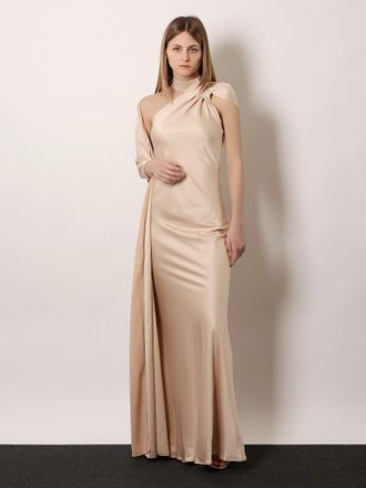 Actualee Womens Long Dress With Satin Band Pink Polyester