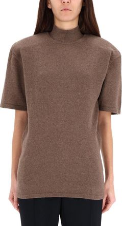 Jacquemus Wool-Cashmere Jersey Knit Sweater - Brown